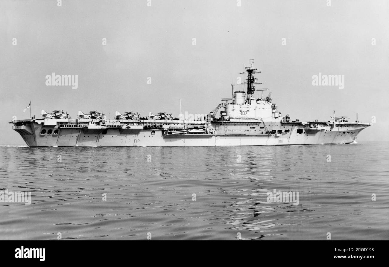 Royal Navy - HMS Albion R07, a Centaur-class aircraft carrier, some ...