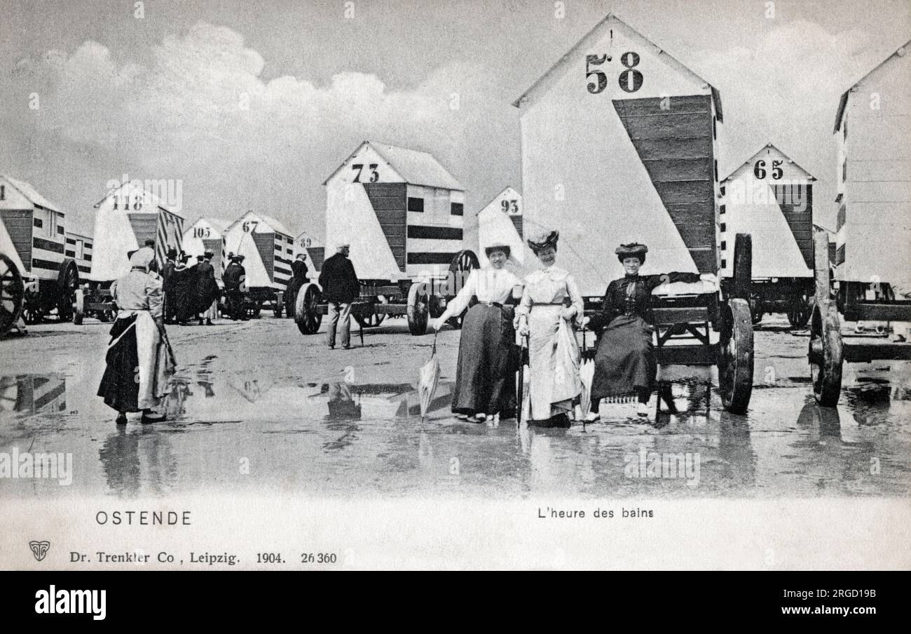 'Bath Time' - Numbered Bathing Machines and their occupants - Ostend ...