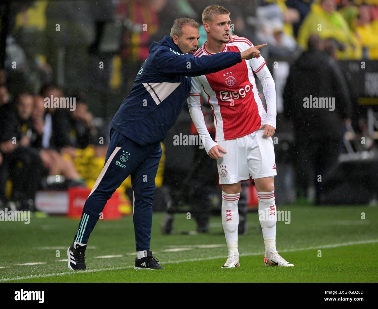 DORTMUND - (lr)Ajax coach Maurice Steijn, Kenneth Taylor of Ajax during the friendly match ...