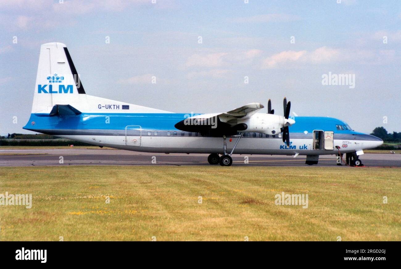 Fokker 50 G-UKTH (msn 20277), of KLM UK Stock Photo - Alamy
