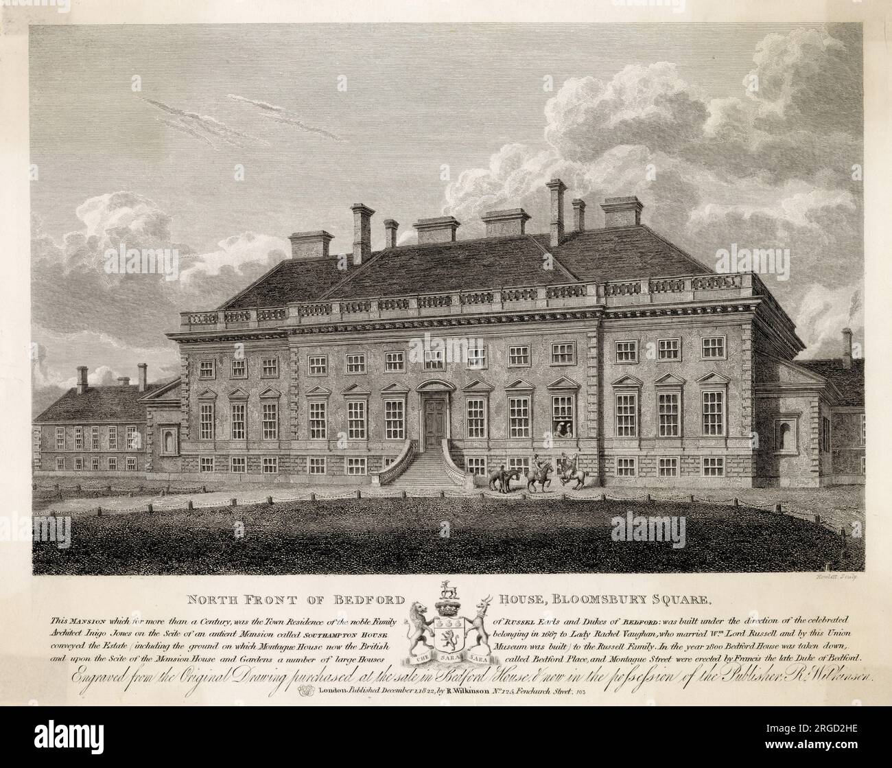 North front of Bedford House, Bloomsbury Square, London, c.1800. This ...