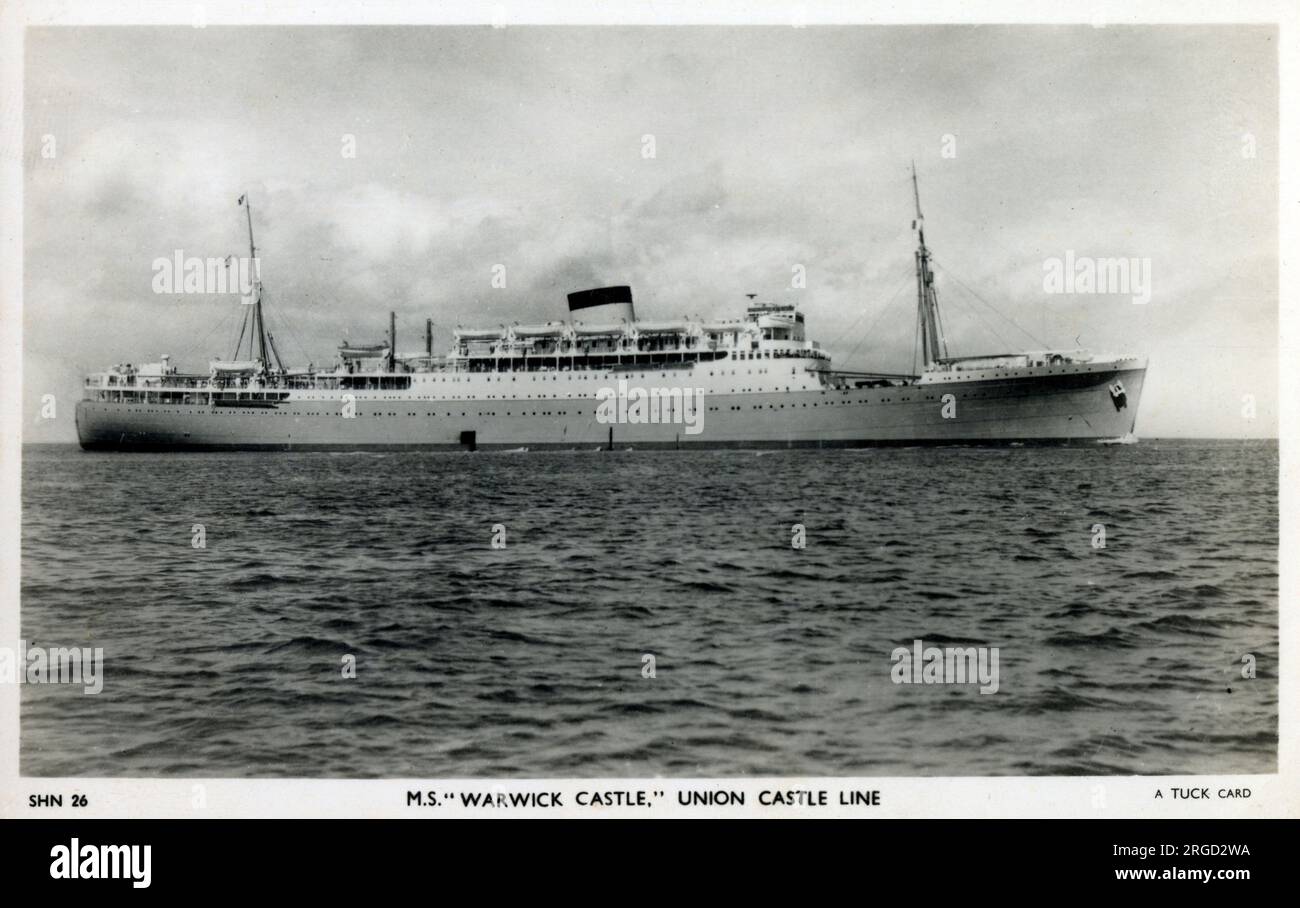 RMS Warwick Castle of the Union Castle Line in service between Britain ...