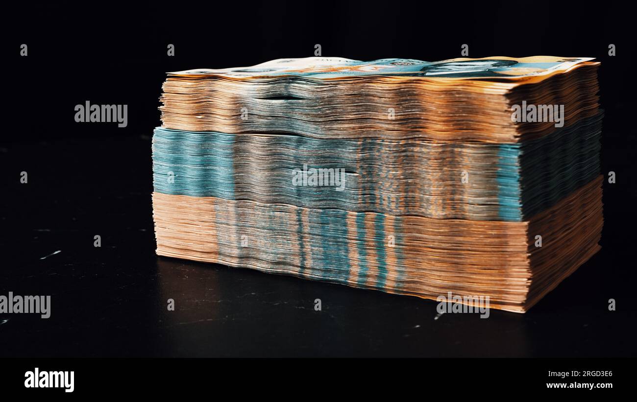 Romanian LEI Currency Banknote. RON Money European Currency Stock Photo ...