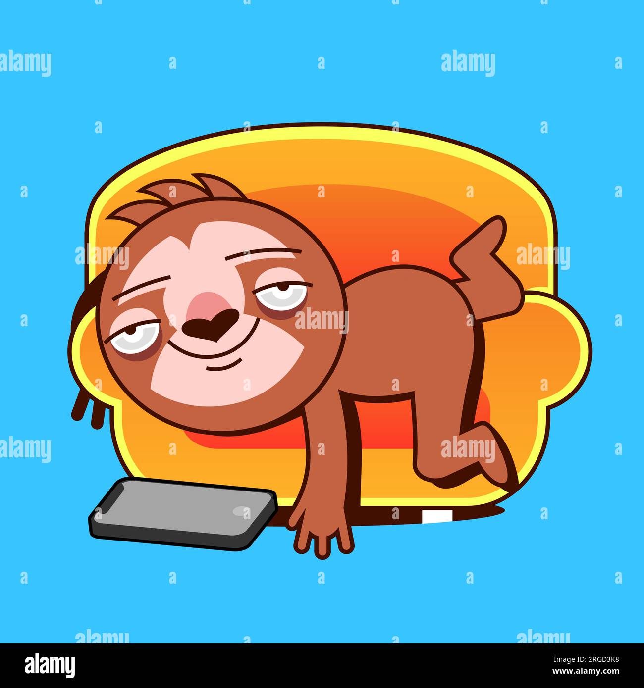Set of Cute cartoon sloth vector graphic design. Adorable hand drawn ...