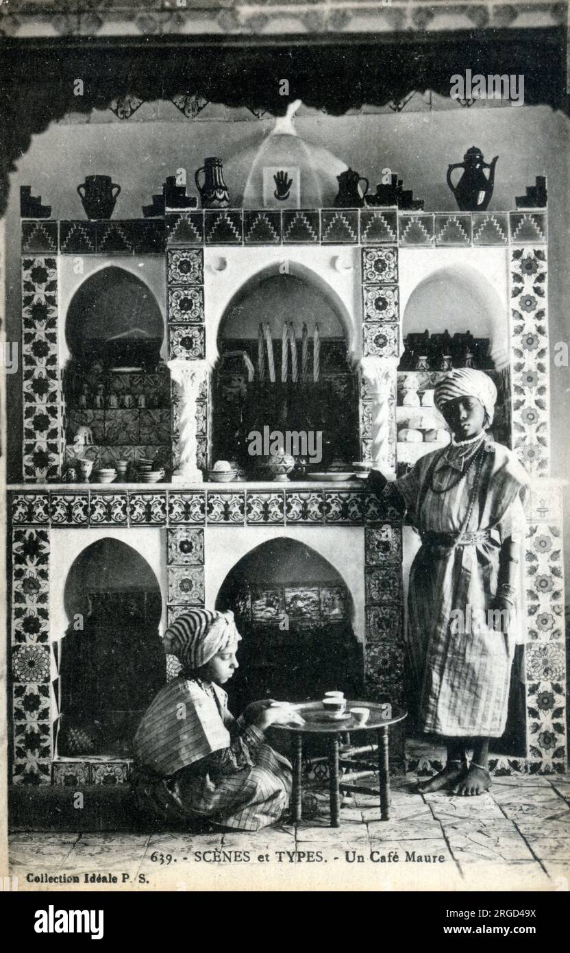 Morocco - A Moorish Cafe scene Stock Photo - Alamy