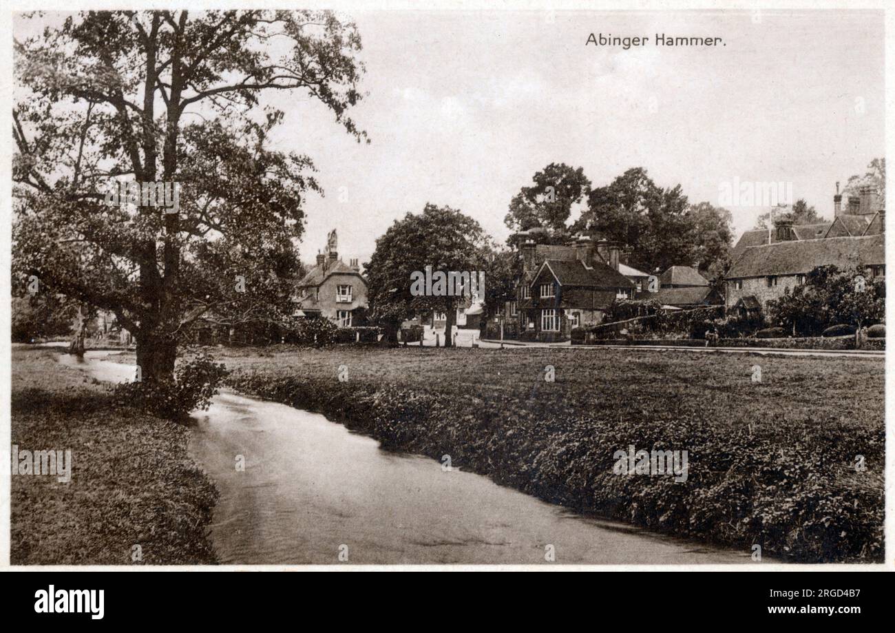 Abinger Hammer, a village in the Vale of Holmesdale, Surrey Stock Photo ...