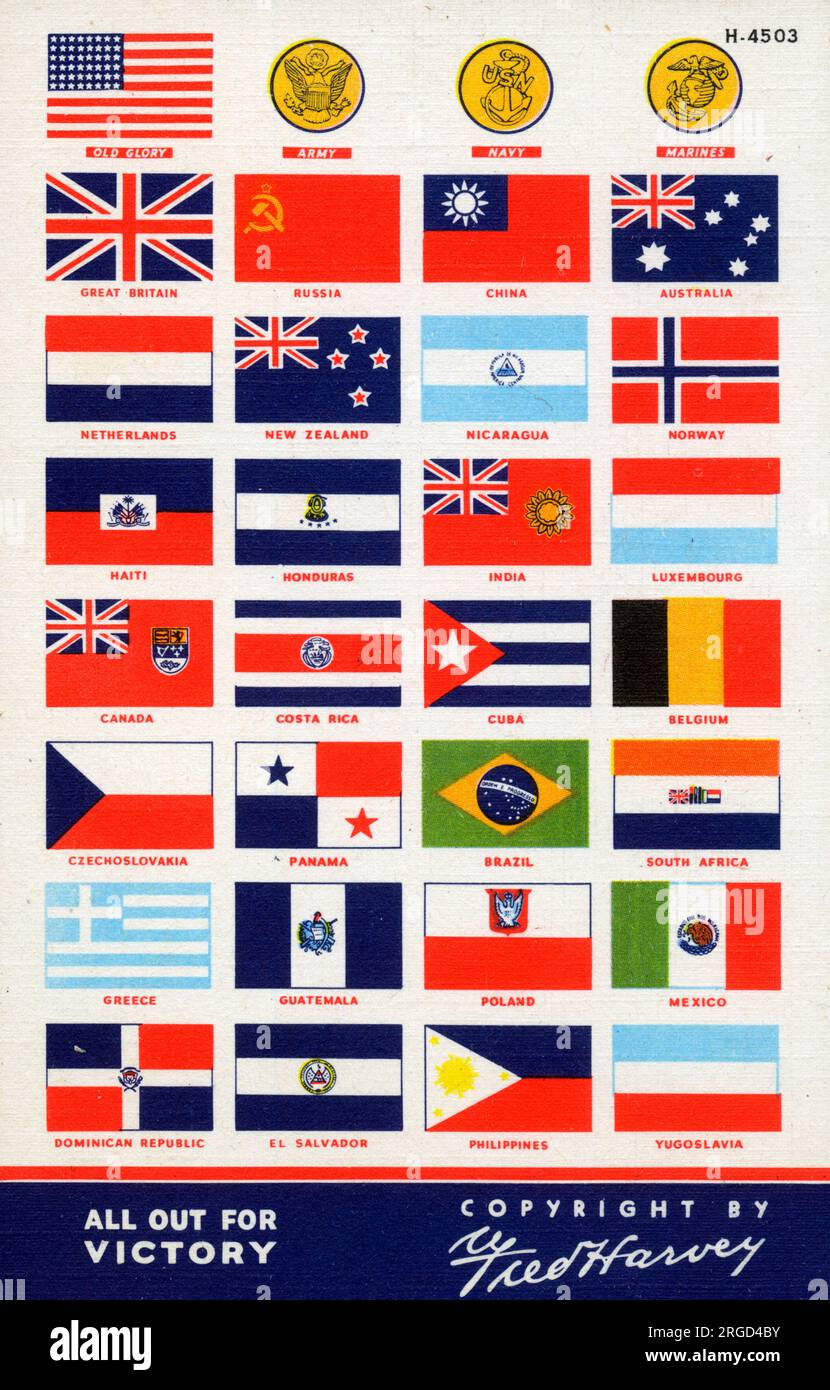 Ww2 Allied Flags Original U S WWII Homefront Allied Flags Victory