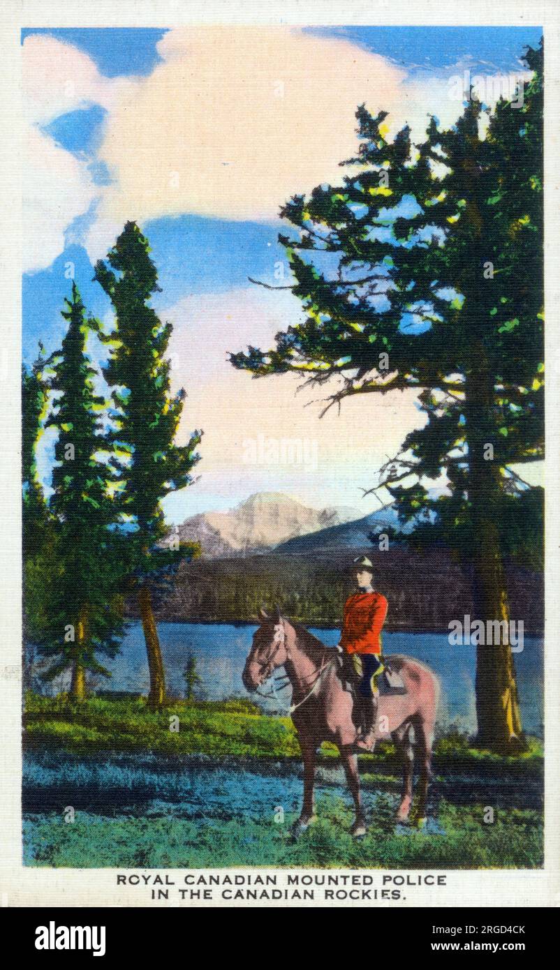 Royal Canadian Mounted Police (Mounties) in the Canadian Rockies Stock ...