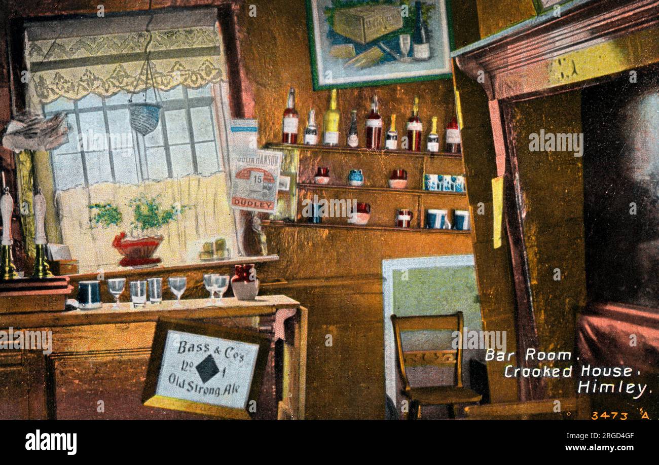 The Bar Room of the Crooked House, Himley, Staffordshire. During the ...