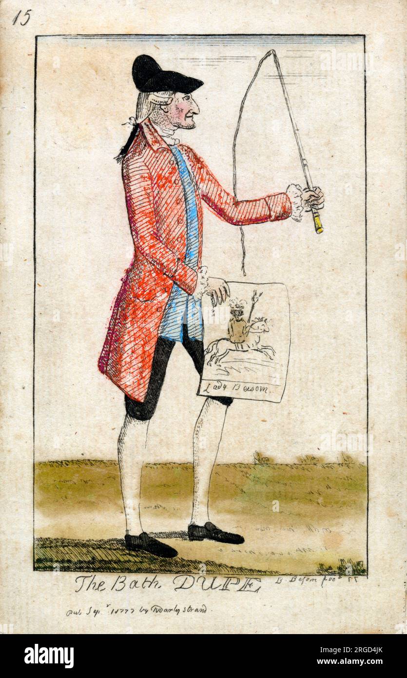 Comical Character Sketch by Matthias Darly, the Bath DUPE - holding a ...