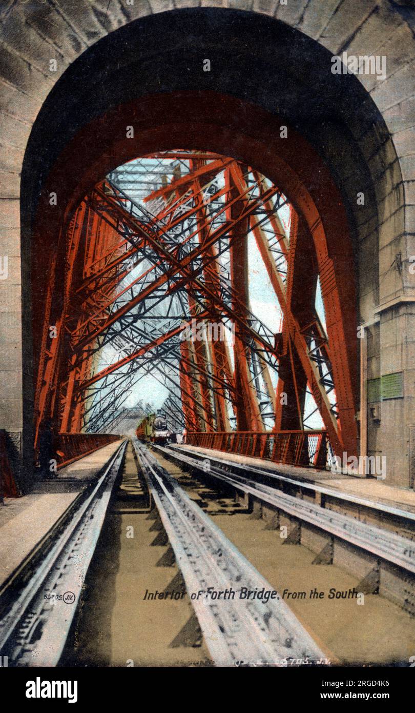 Interior of Forth Bridge, from the South - Scotland Stock Photo - Alamy
