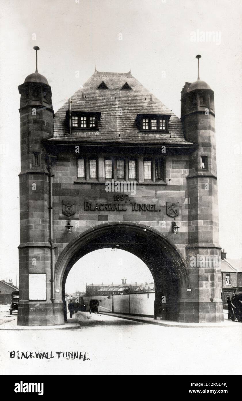 The Entrance (South Side) to The Blackwall Tunnel, Poplar, East London ...