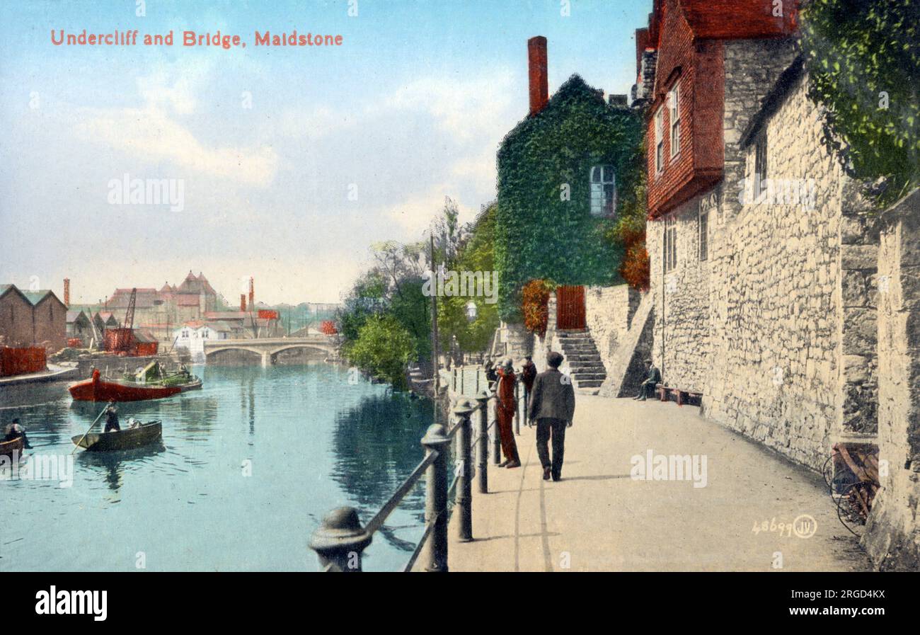 The Undercliff (Undercliffe) and Bridge, Maidstone, Kent Stock Photo ...