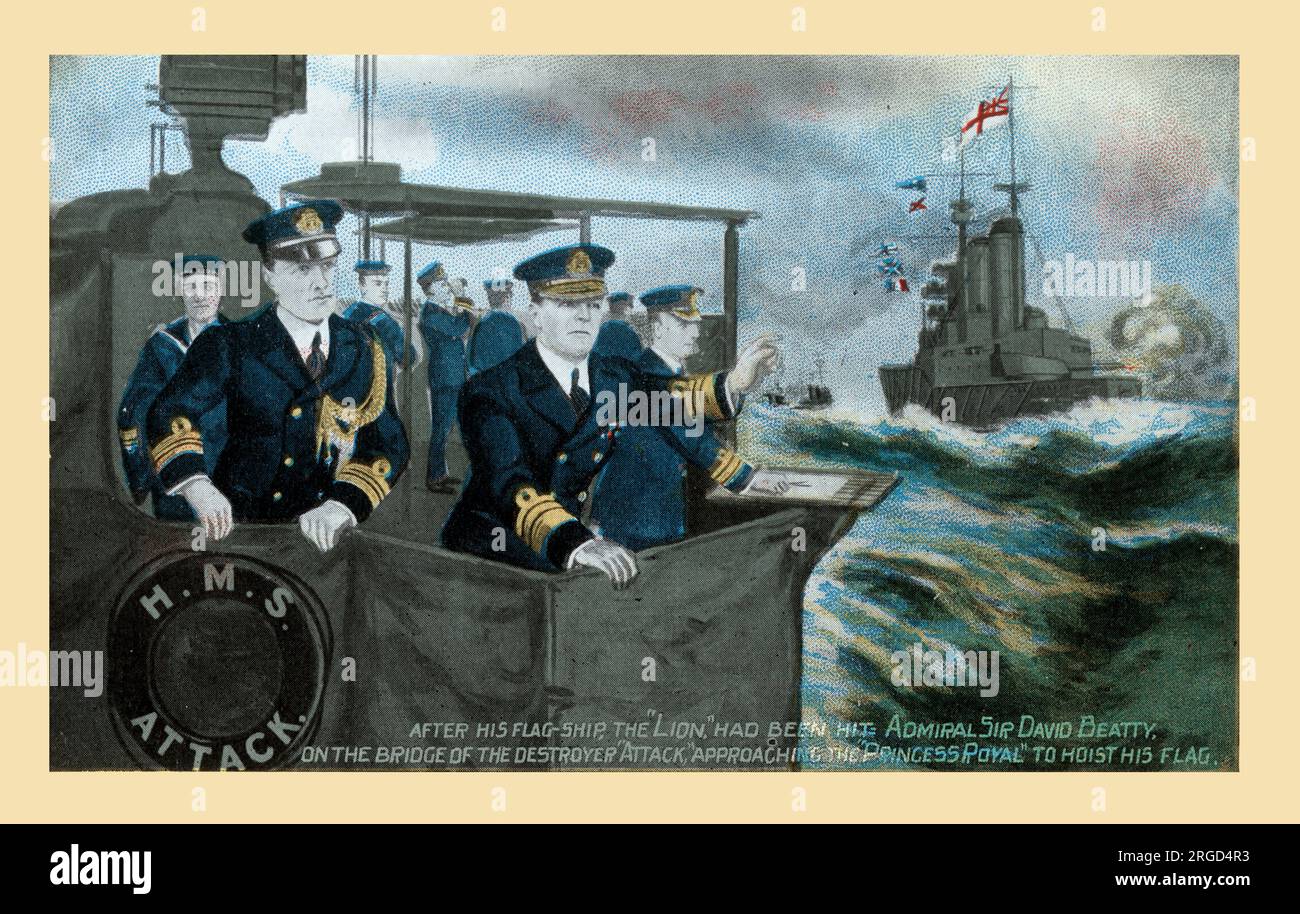 WW1 - Fighting on the Dogger Bank, January 1914. After his Flagship ...