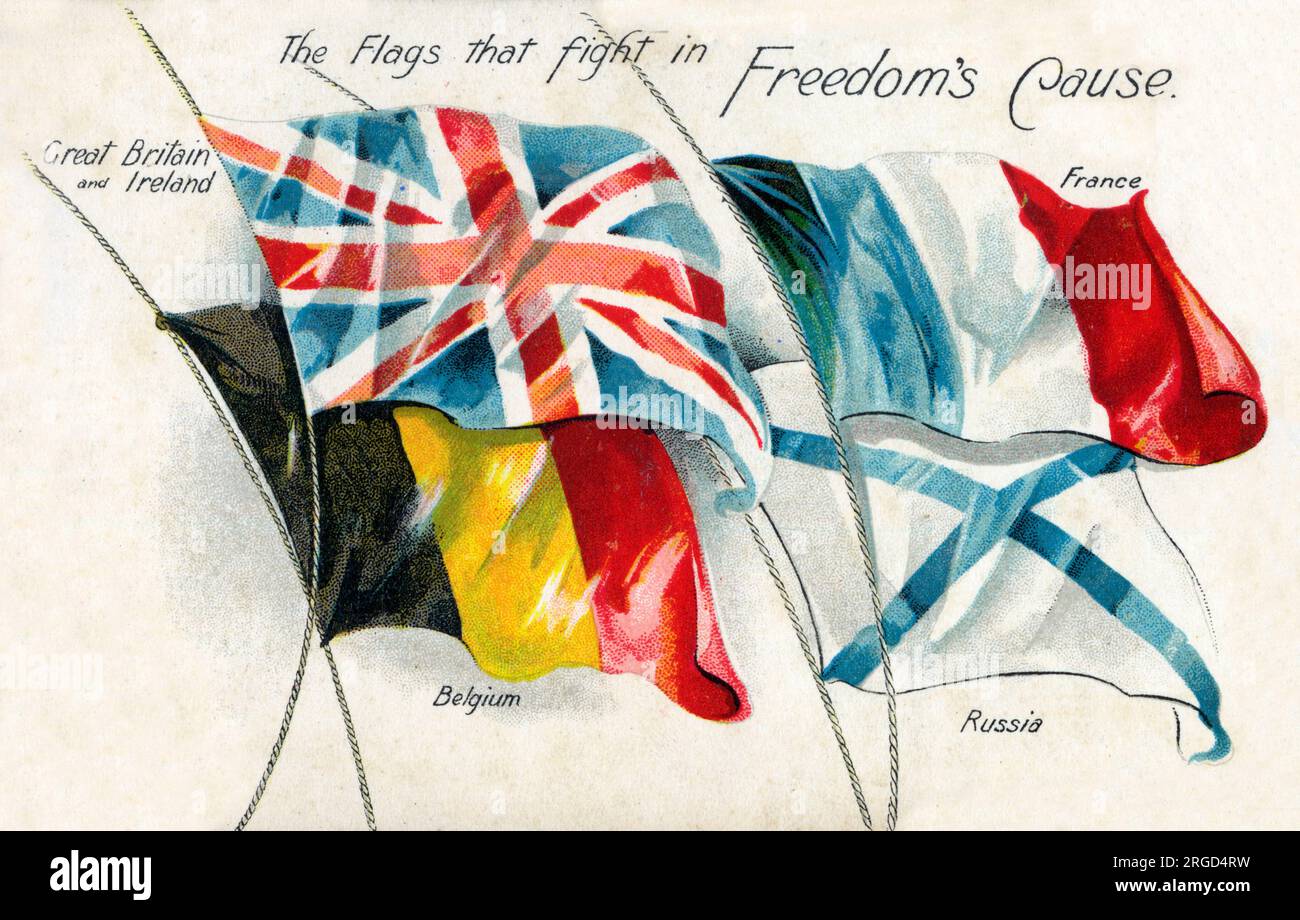 WW1 - The Flags that Fight in Freedom's Cause Stock Photo - Alamy