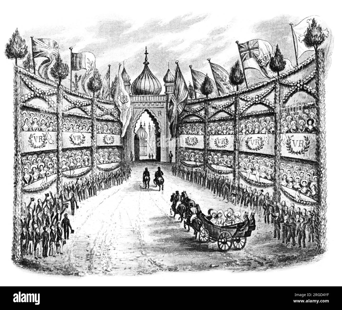 Amphitheatre built at the Brighton Pavilion, Sussex, for the visit of ...