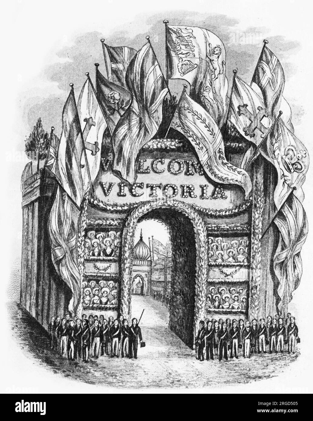 Entrance to Amphitheatre built at the Brighton Pavilion, Sussex, for ...