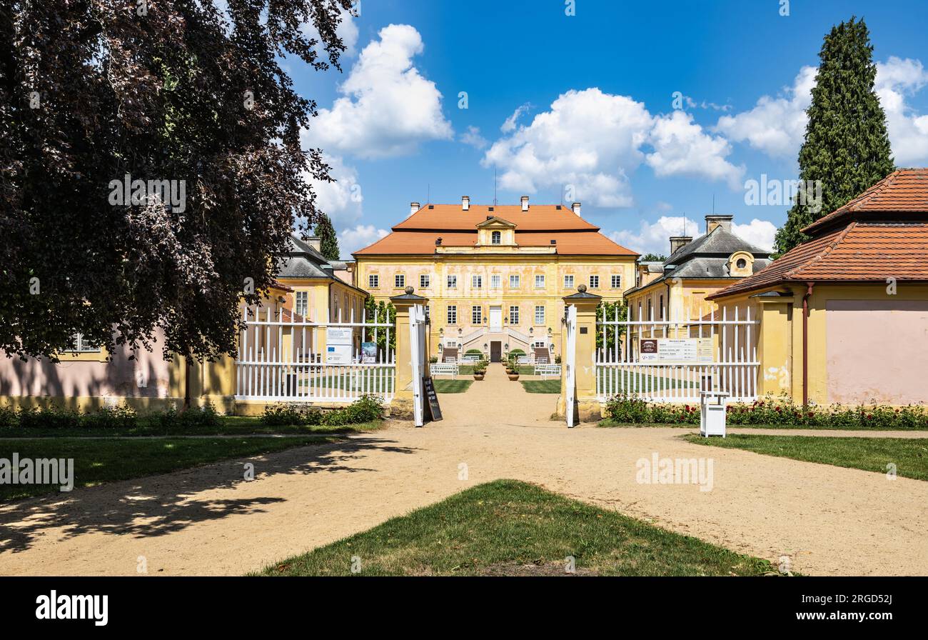 Baroque castle Krasny Dvur in Bohemia Stock Photo - Alamy