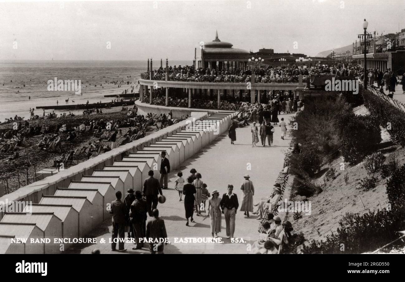 New Band Enclosure and Lower Parade, Eastbourne, Sussex Stock Photo - Alamy