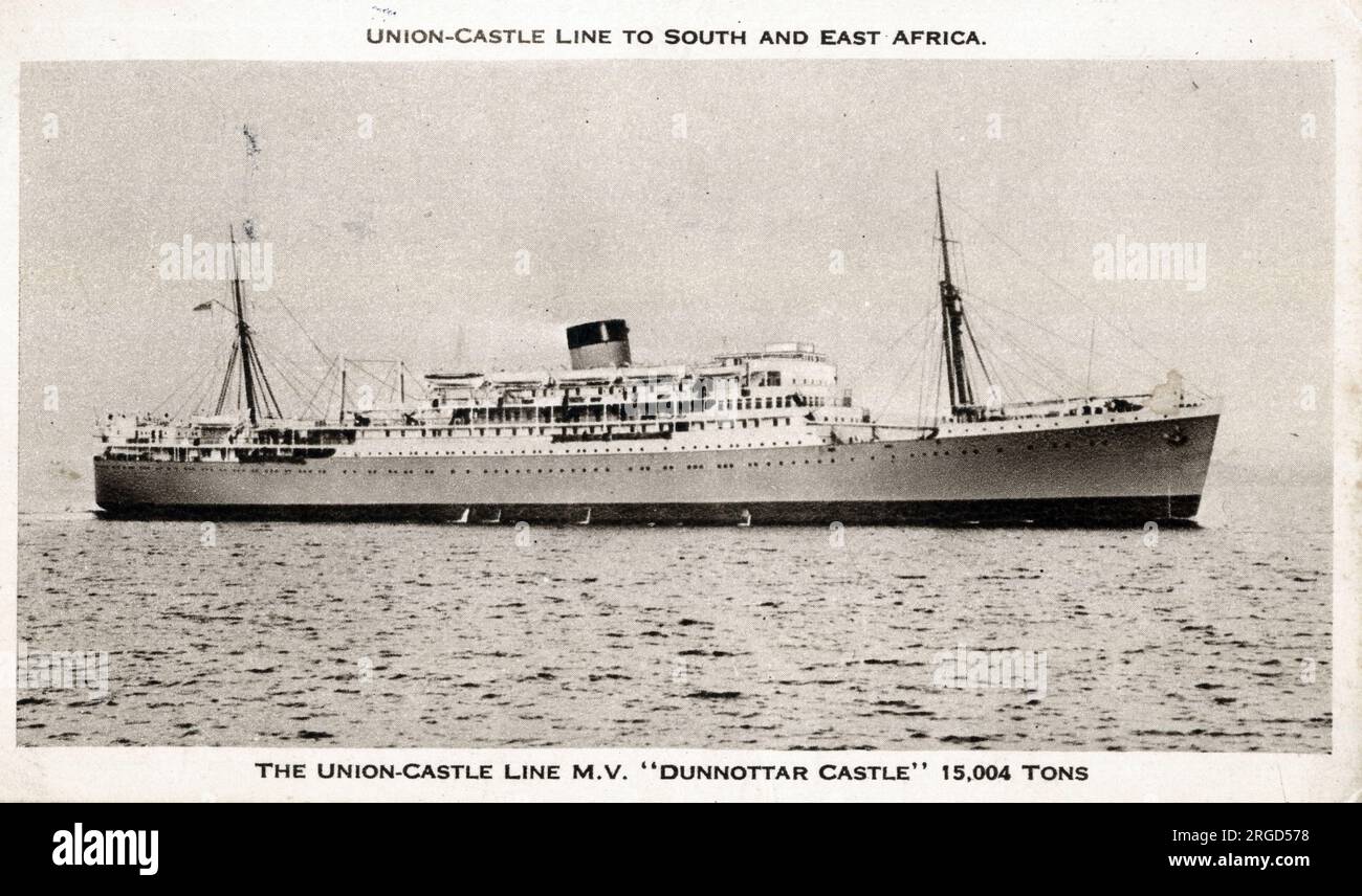 Union-Castle Line Merchant Vessel Dunnottar Castle steam passenger ship ...