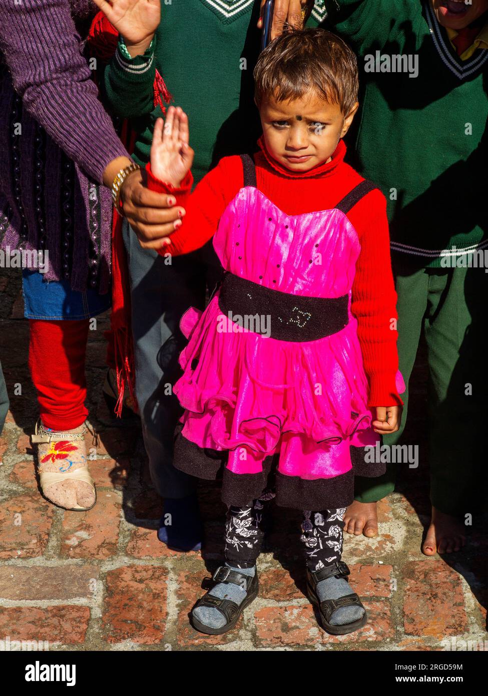 Small kid at school at Lamgara Village, Kumaon Hills, Uttarakhand ...