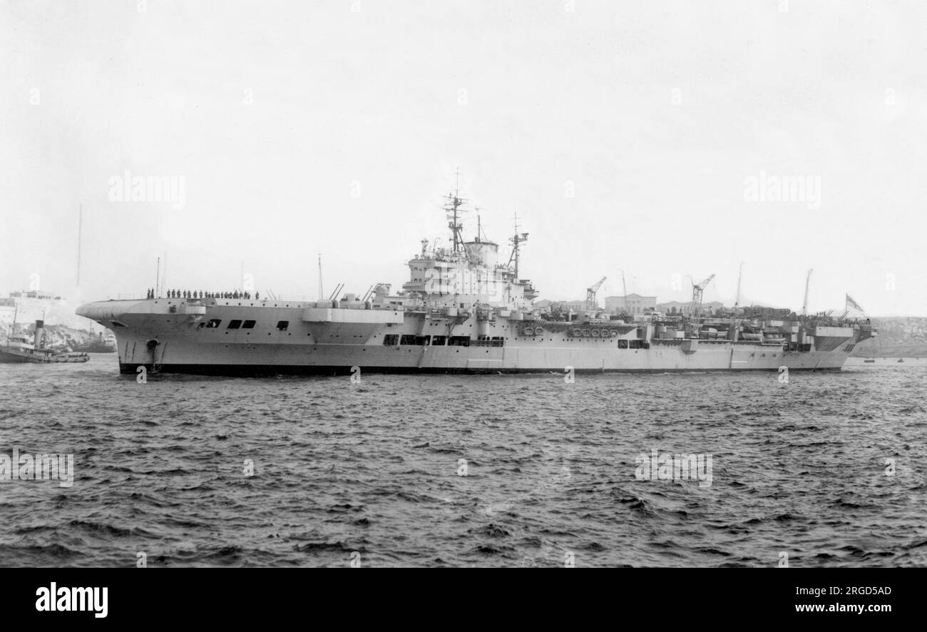 Royal Navy - HMS Vengeance R71, a Colossus-class light aircraft carrier ...