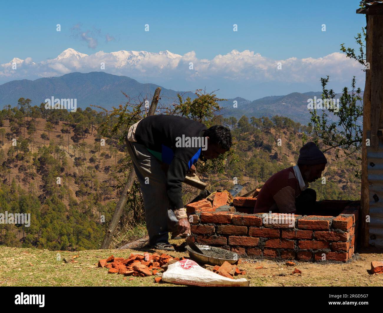 Himalayas on the distance as seen from Lamgara Village, Kumaon Hills ...