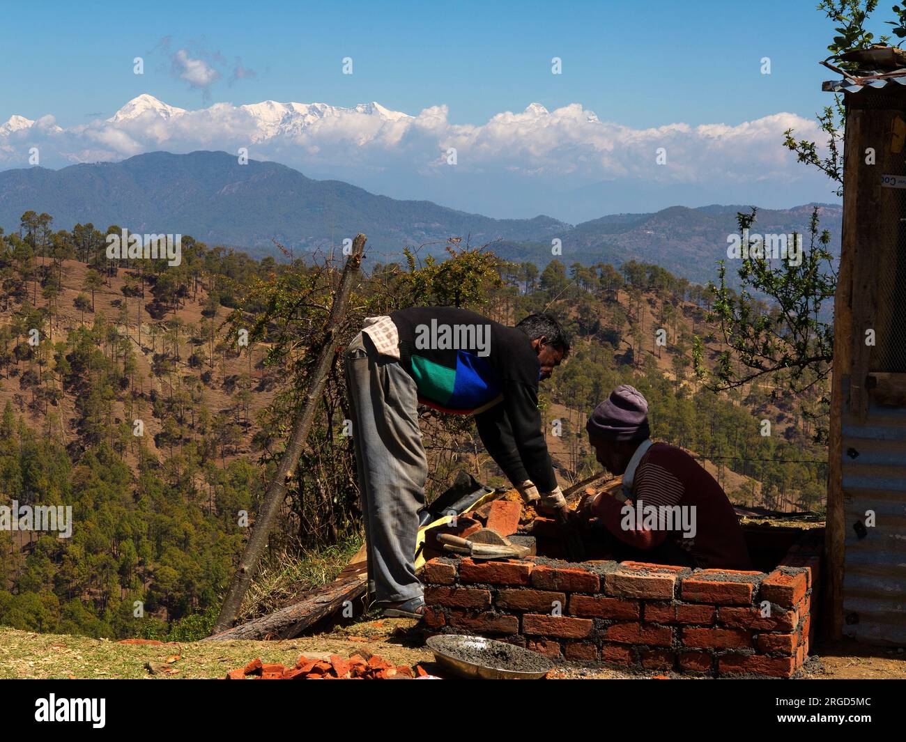 Himalayas on the distance as seen from Lamgara Village, Kumaon Hills ...
