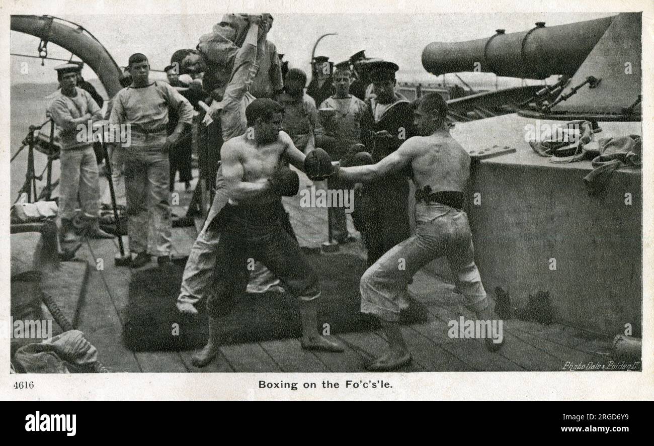 Naval Scene - Boxing Match on the Fo'c's'le (forecastle Stock Photo - Alamy