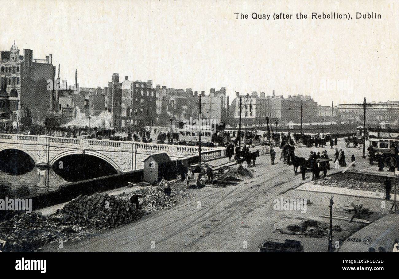 Dublin, Ireland - The Quay (after the Rebellion - The Easter Rising ...