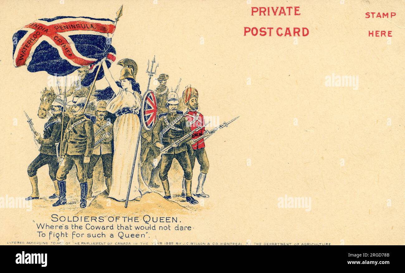 Boer War patriotic postcard issued by the Parliament of Canada ...