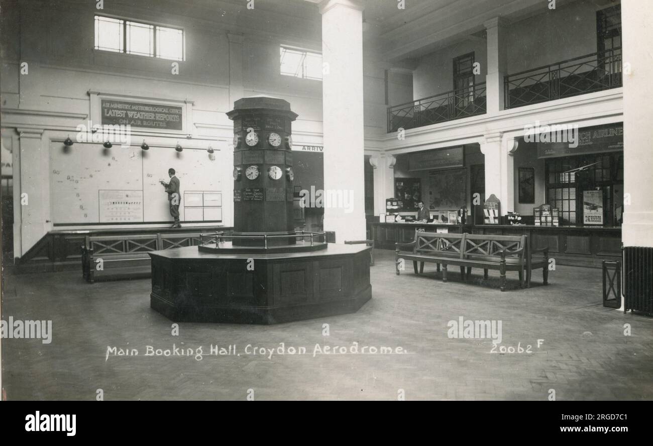 Main Booking Hall, Croydon Aerodrome Continental Airport, Surrey Stock ...