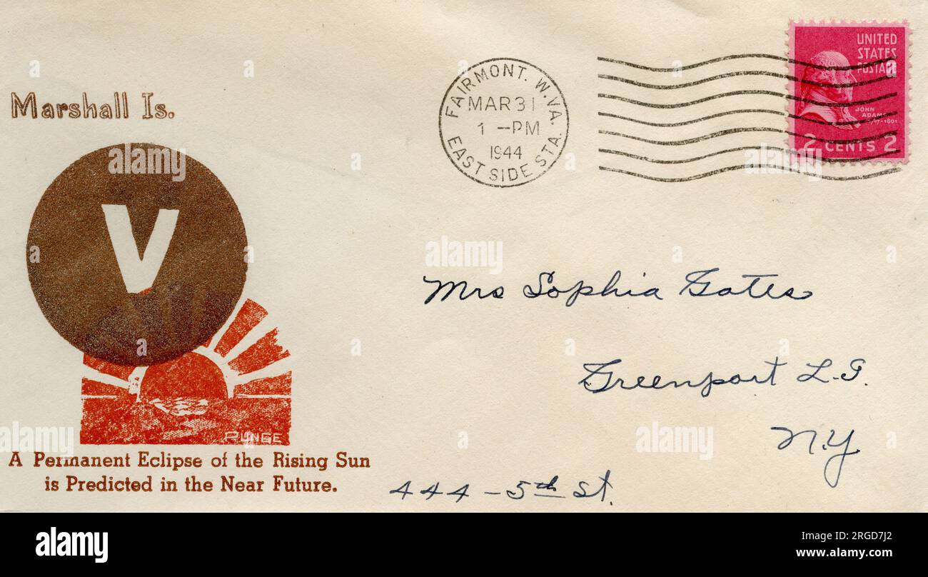 WW2 American postal cover envelope celebrating victory over the ...