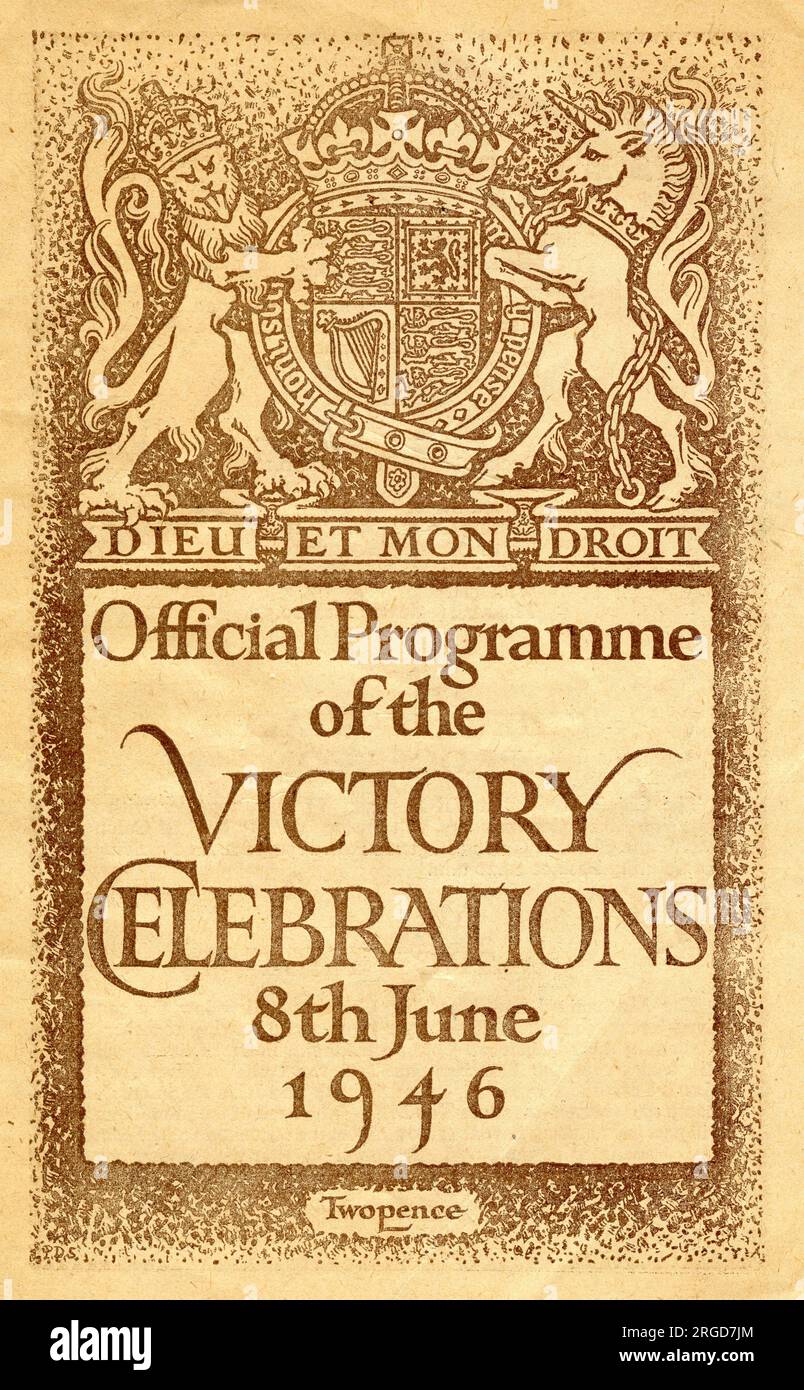 WW2 Victory Celebrations 8 June 1946, Official Programme cover Stock ...