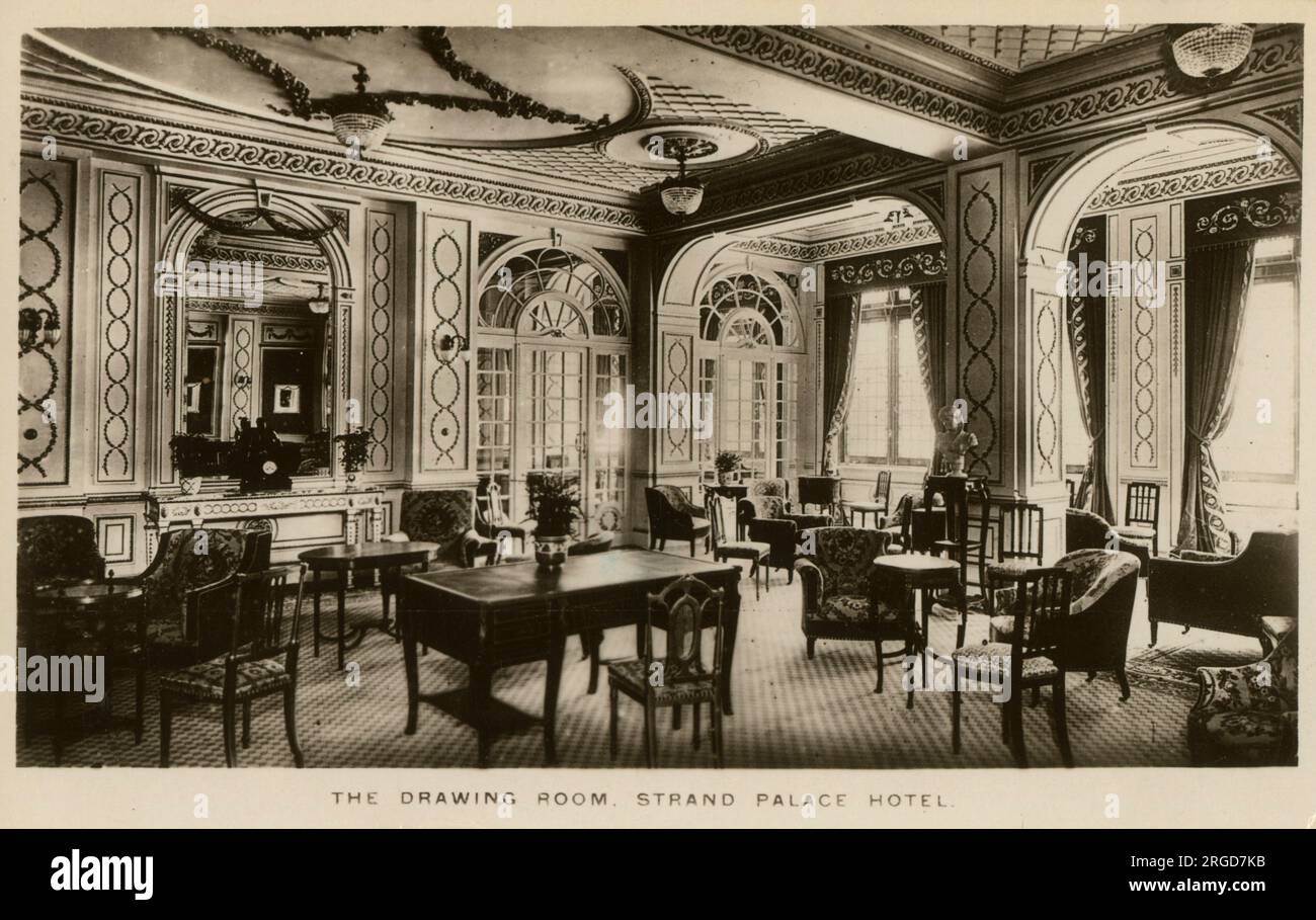 The Strand Palace Hotel, The Strand, London - The Drawing Room Stock ...