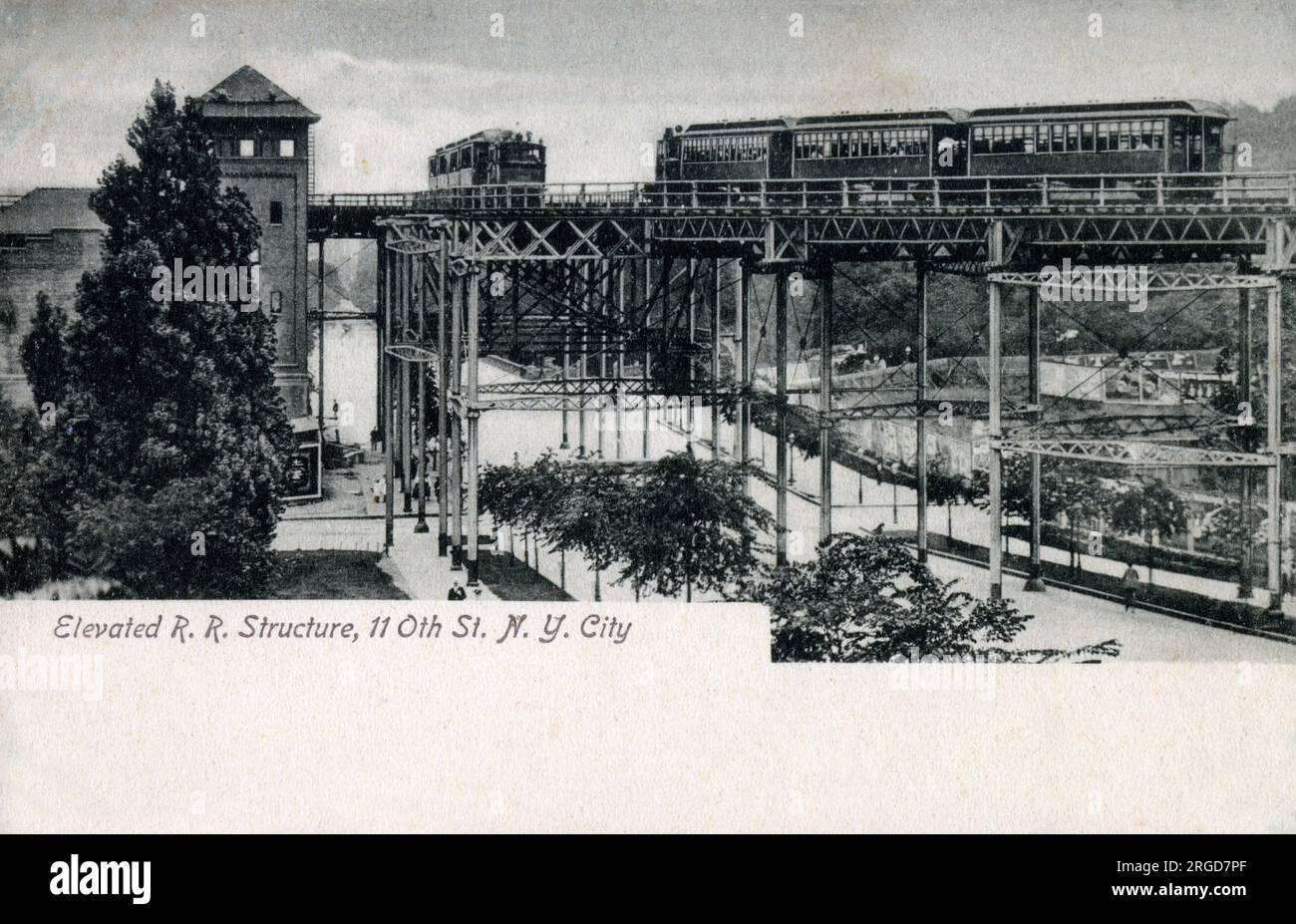 Elevated Railroad Structure - 110th Street, New York City, USA. This is ...