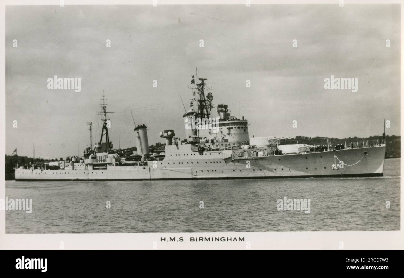 HMS Birmingham - Town-Class Light Cruiser - commissioned in 1937 Stock ...
