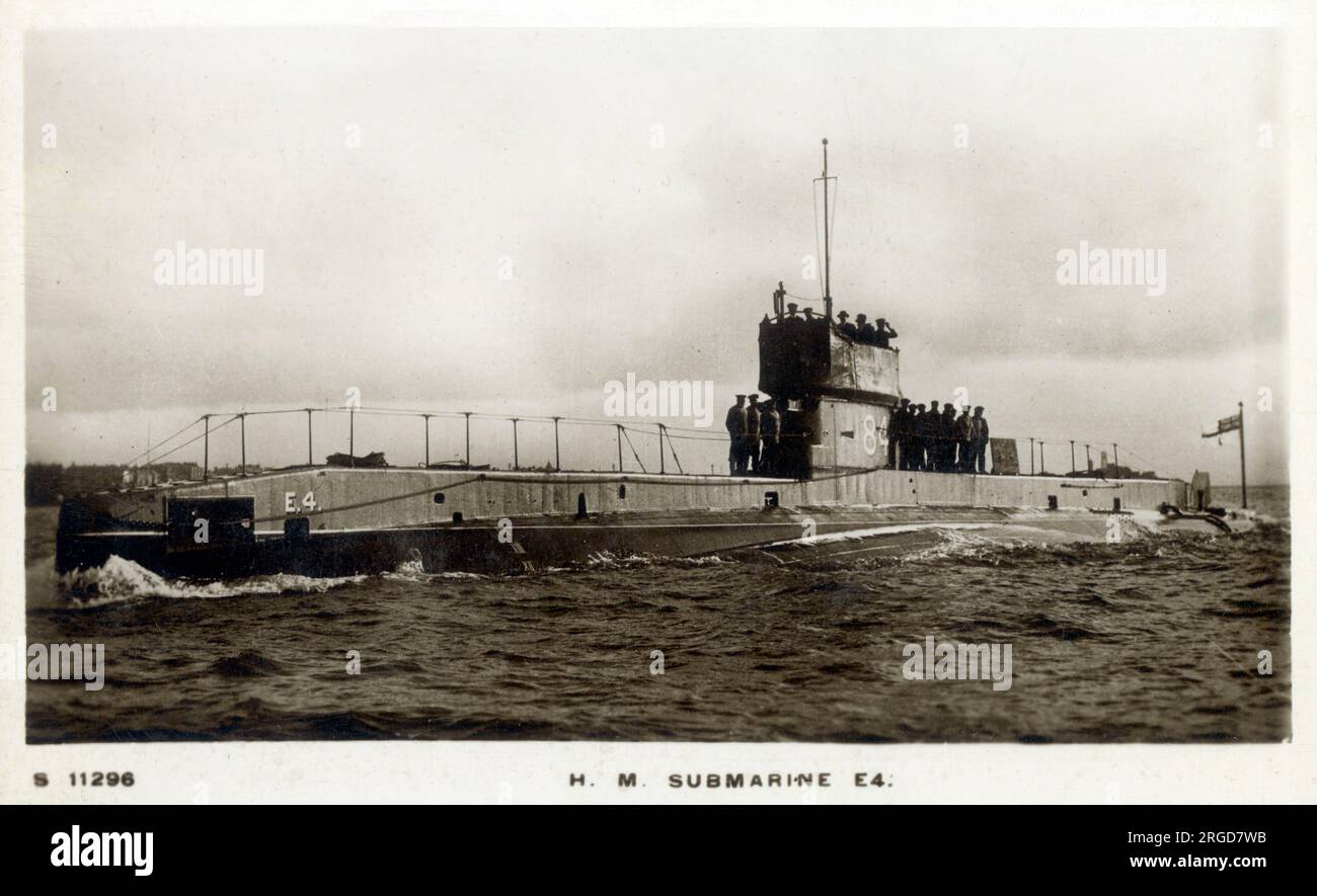 HMS E4 - British E class submarine built by Vickers, Barrow-in-Furness ...
