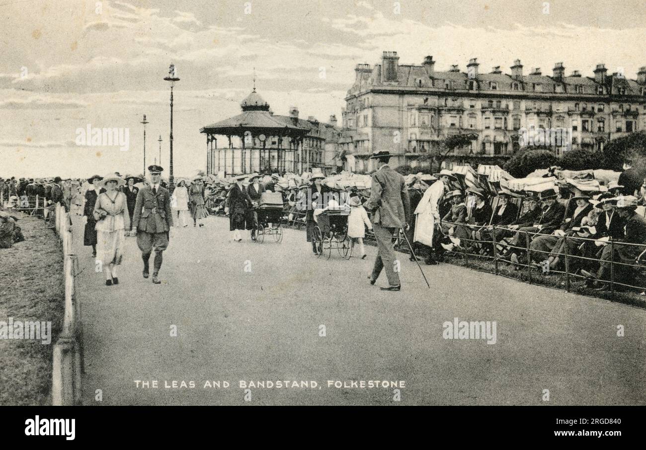 The Leas and Bandstand, Folkestone, Kent Stock Photo - Alamy