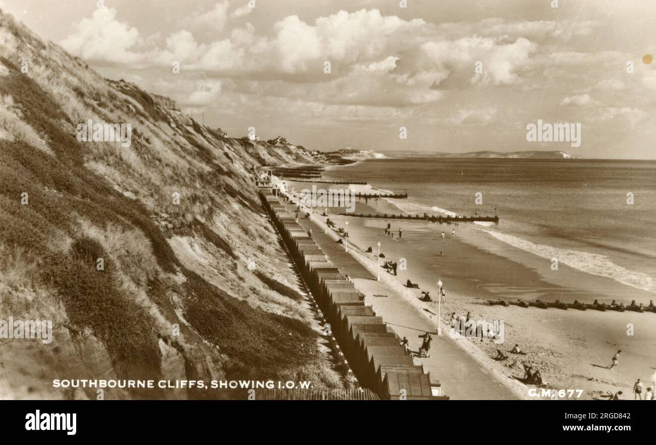 Southbourne Cliffs, with view of the Isle of Wight Stock Photo - Alamy