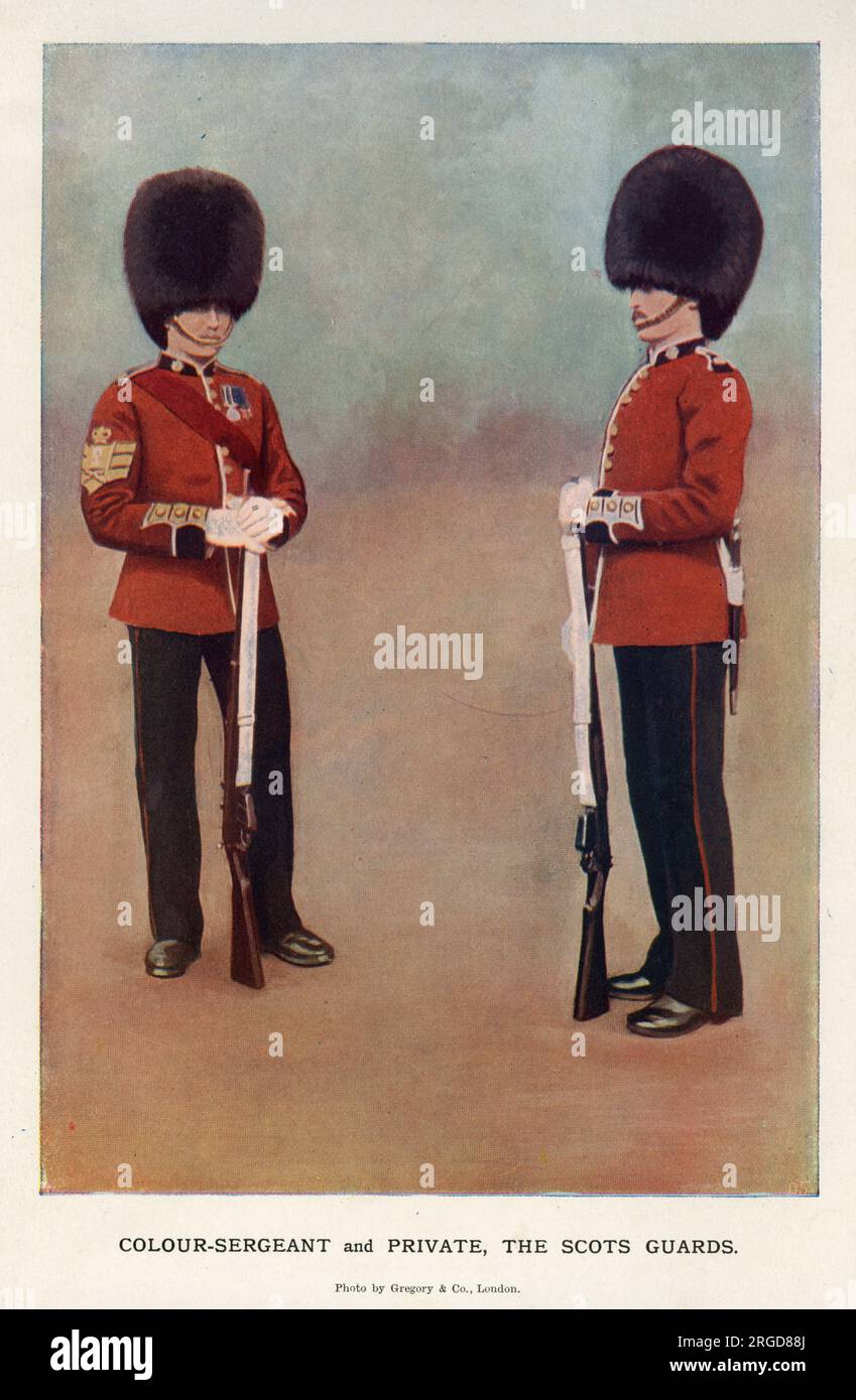 Colour-Sergeant and Private, the Scots Guards - Boer War Military print ...