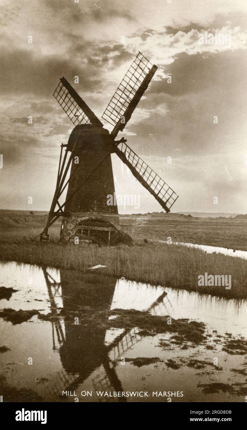 Windmill on Walberswick Marshes Stock Photo - Alamy