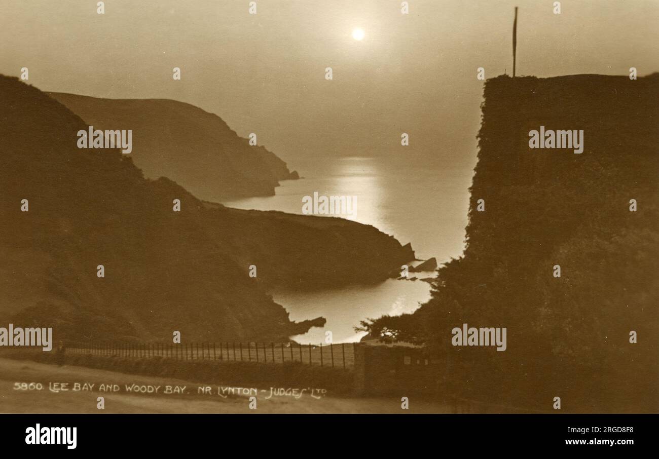 Lee Bay and Woody Bay, Lynton, Devon Stock Photo - Alamy