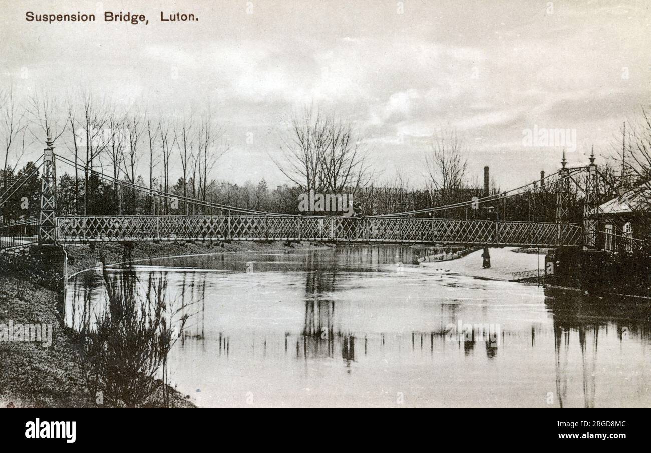 Wardown Park Suspension Bridge, built in 1908, is situated within ...