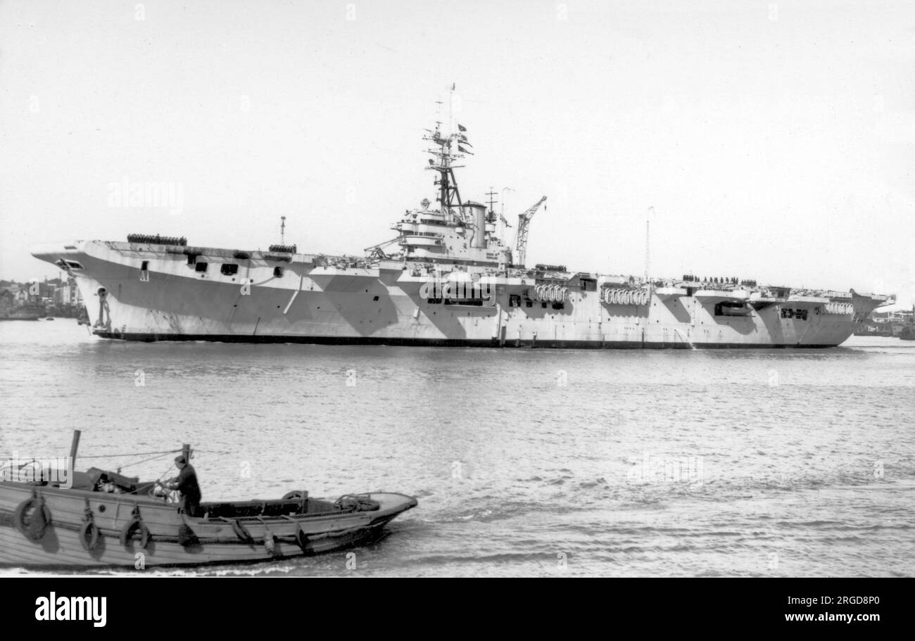 Royal Navy - HMS Vengeance R71, a Colossus-class light aircraft carrier ...
