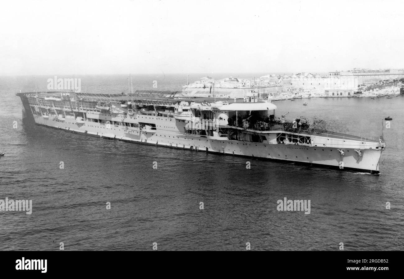 HMS Furious 47 aircraft carrier, a modified Courageous-class ...