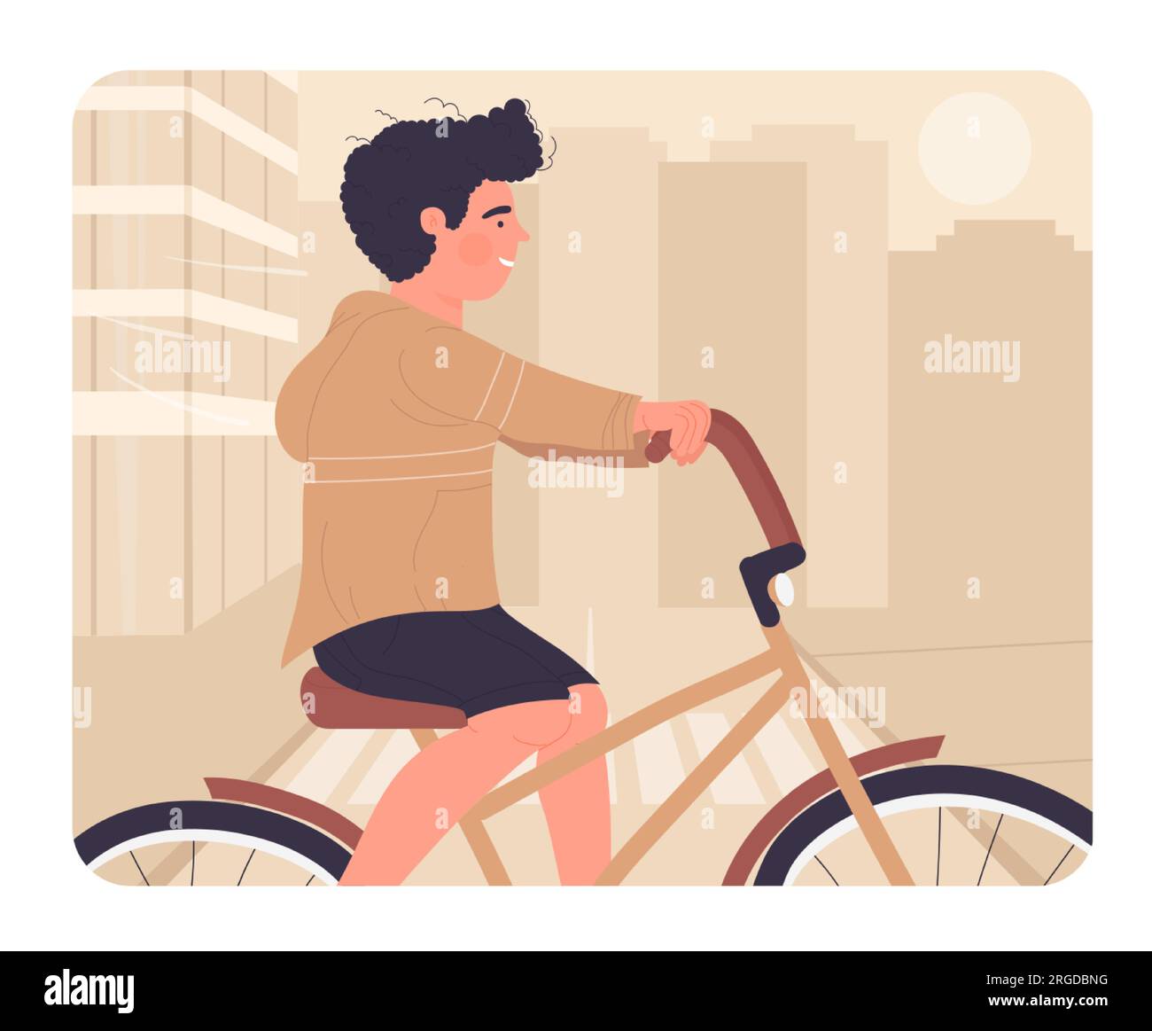 Happy boy riding bicycle. Spending leisure time, outdoor healthy ...