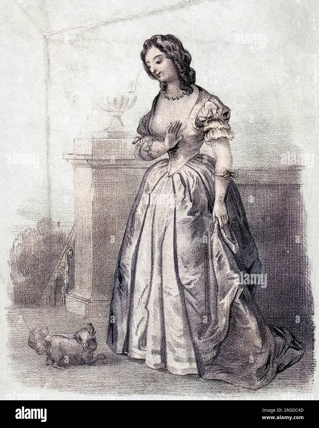 MADELEINE DE SCUDERY French writer and soc ial leader, with her dog ...