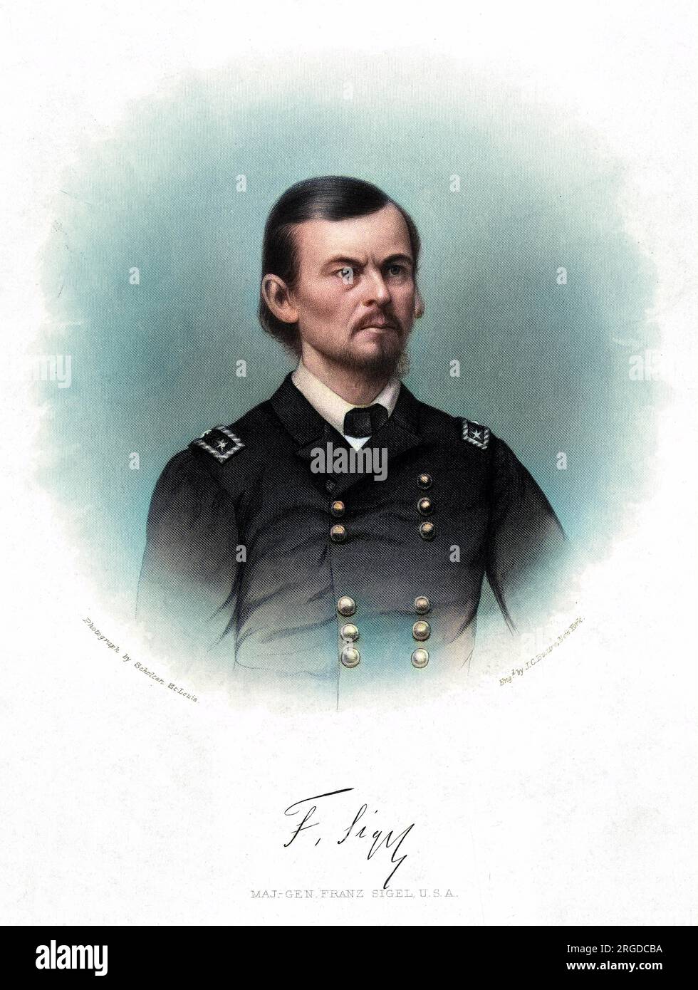 Major-general FRANZ SIGEL American military commander with his ...