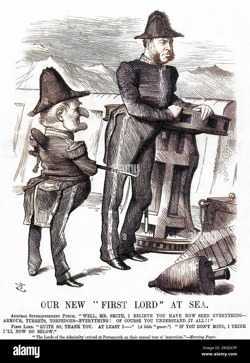 Cartoon, Our New First Lord at Sea -- WILLIAM HENRY SMITH depicted as ...